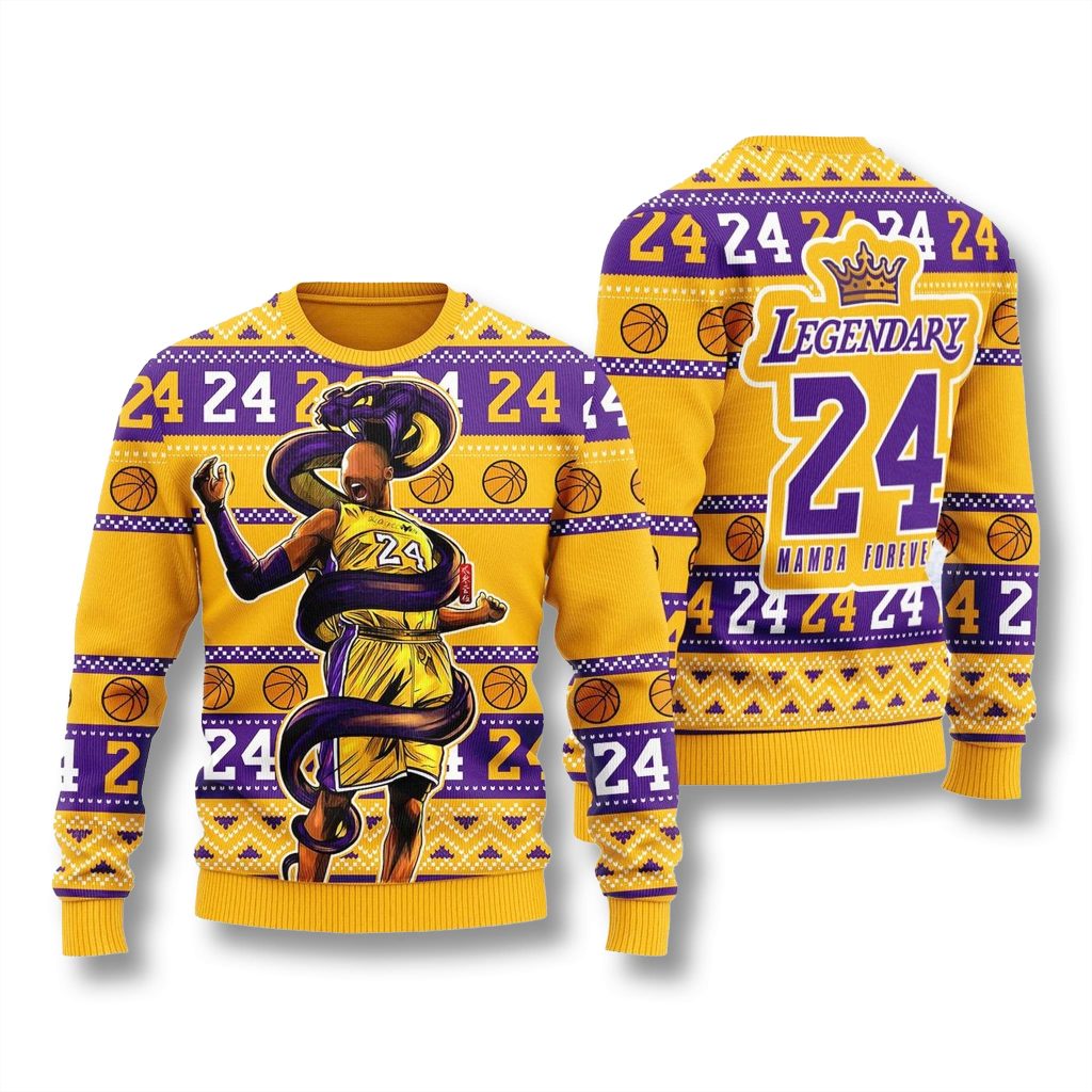 Kobe Bryant Black Mamba 24 Ugly Christmas Sweater