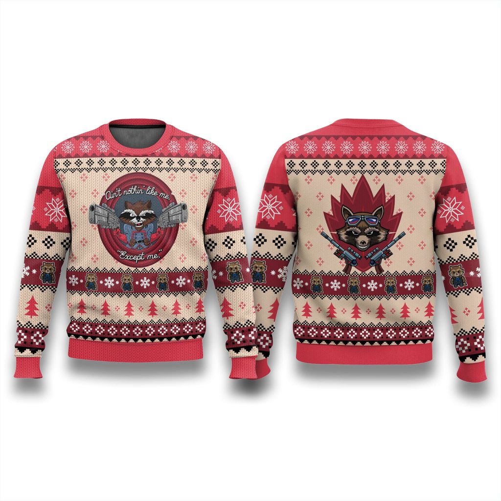 Rocket Raccoon Ain't No Thing Like Me Except Me Ugly Christmas Sweater
