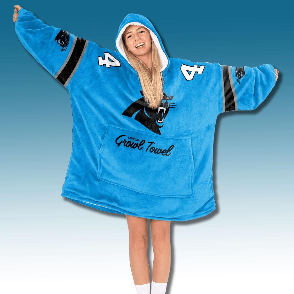 Carolina Panthers Growl Towel Blanket Hoodie 2025
