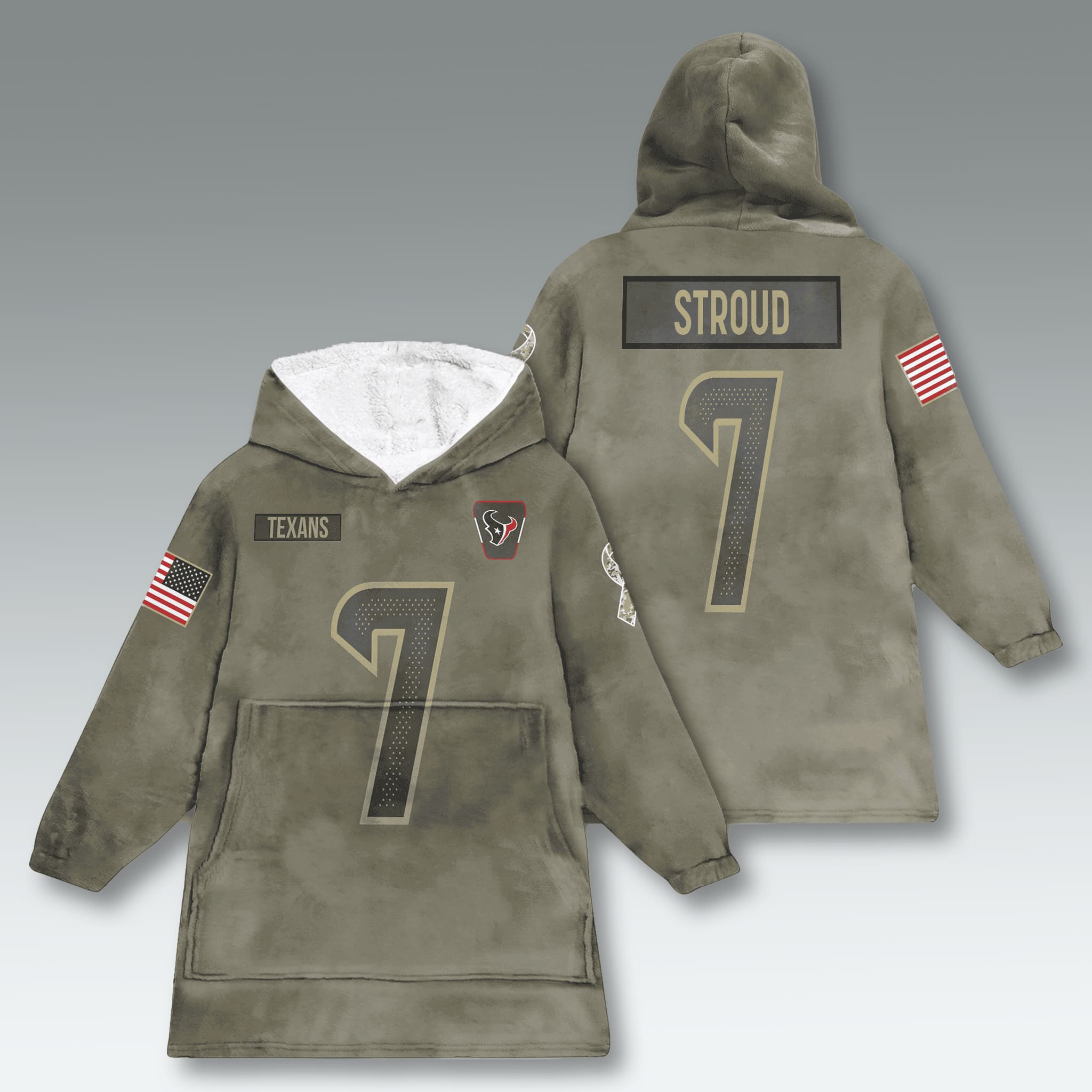 Houston Texans Salute To Service Blanket Hoodie 2025