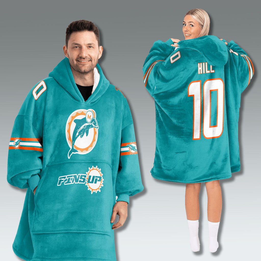 Miami Dolphins Fins Up Blanket Hoodie