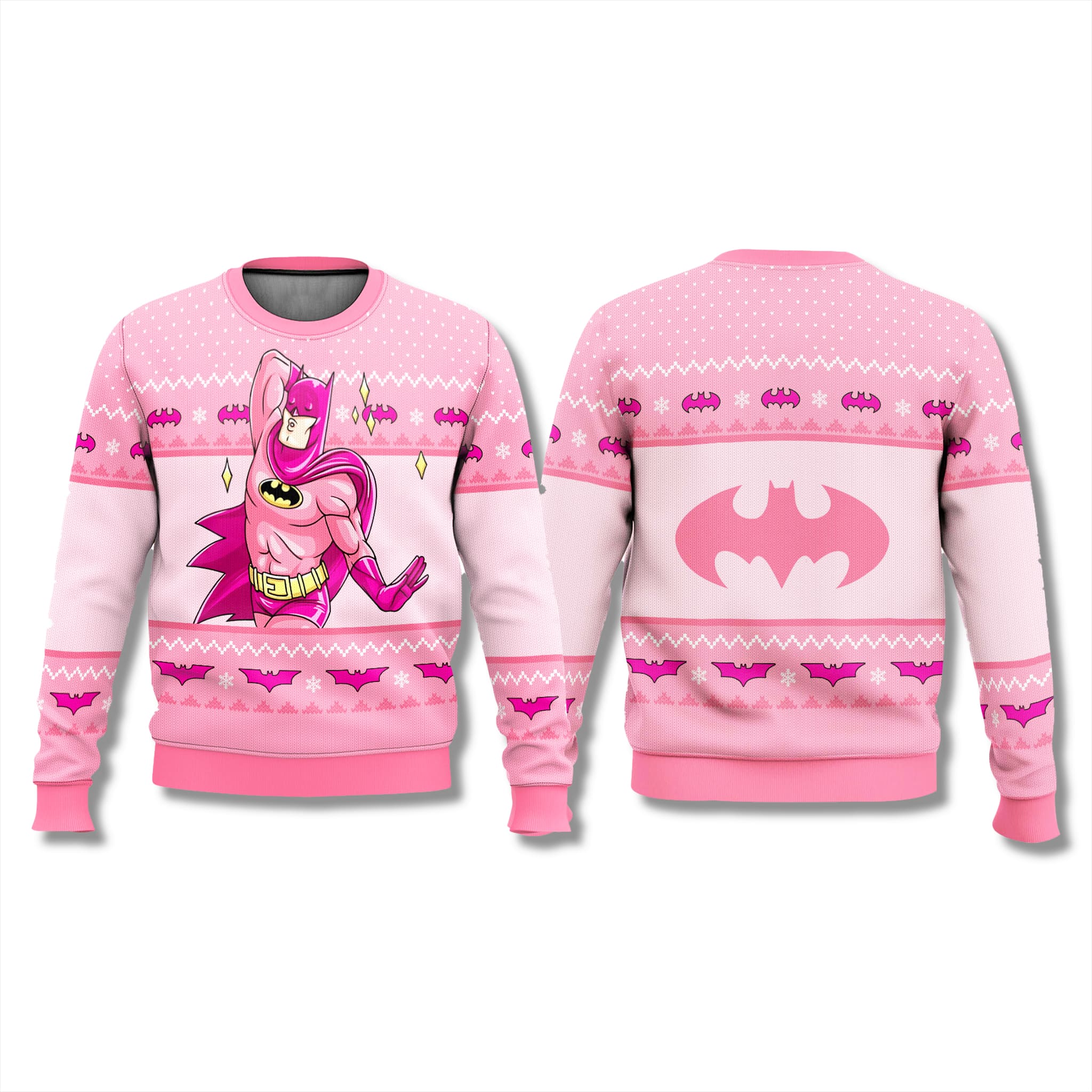 Pink Batman Funny Christmas Ugly Sweater