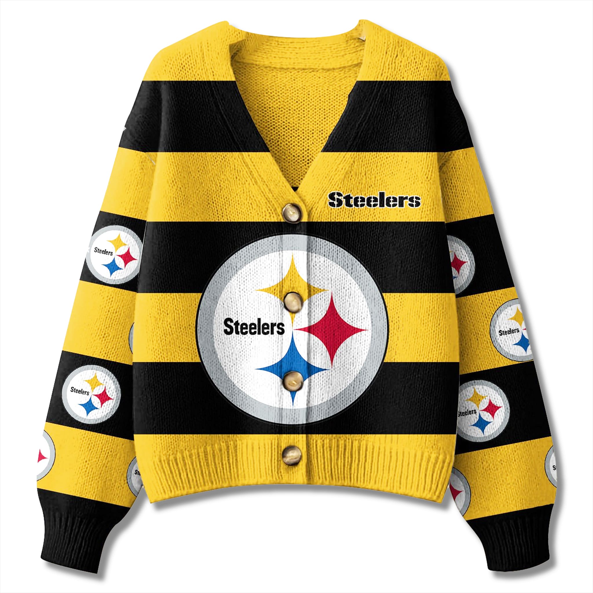 Pittsburgh Steelers Christmas Cardigan Sweater 2025