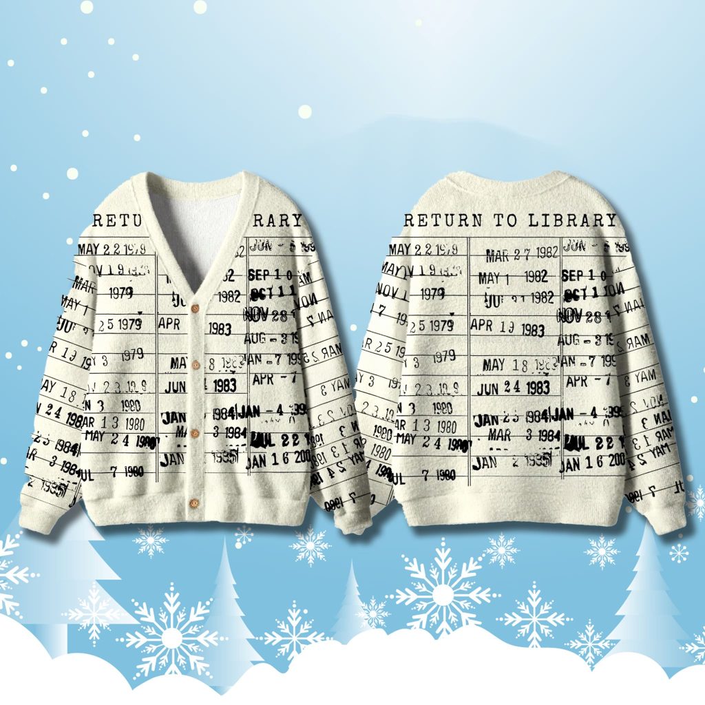Library Card Book Lovers Cardigan Sweater