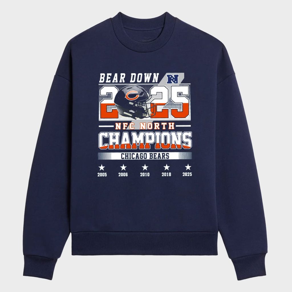 Chicago Bears NFC North Champions Bear Down 2025 Shirt