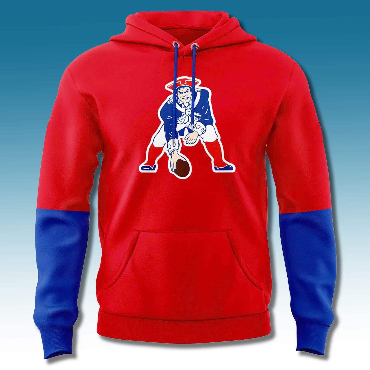 Drake Maye Pat Patriot Throwback Red Hoodie