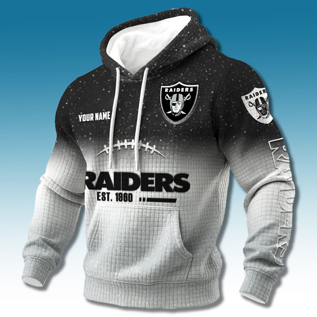 Las Vegas Raiders EST 1960 Gradient Waffle Hoodie