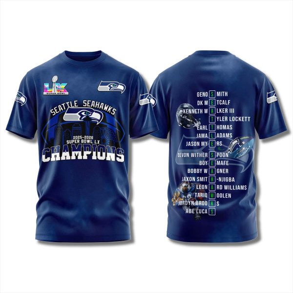 Seahawks Super Bowl Champions Team Name Table Shirt
