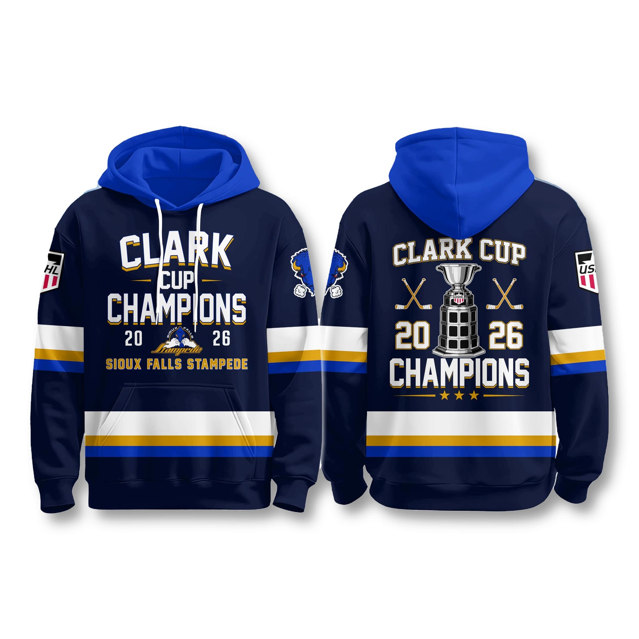 Sioux Falls Stampede Clark Cup 2026 Champions Hoodie